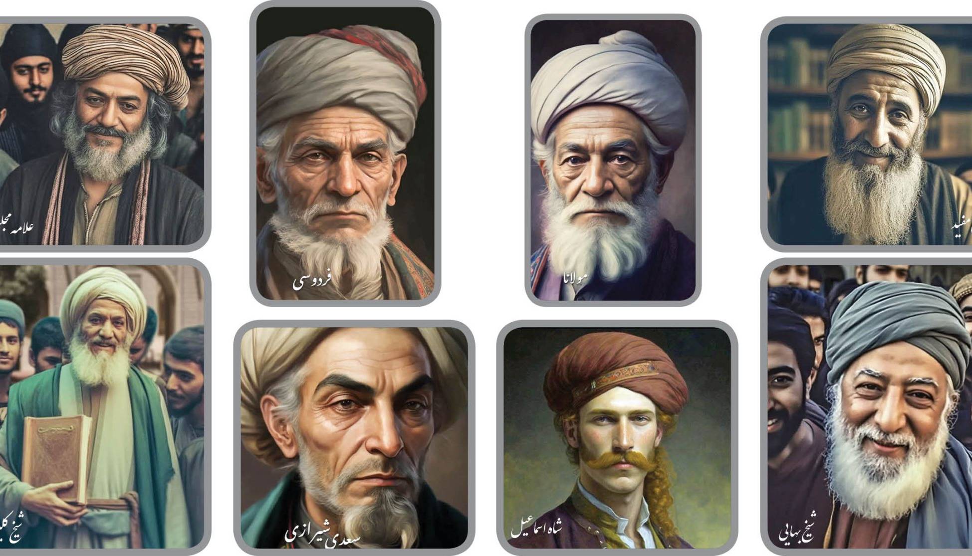 آخرین خبر بازسازی چهره شاعران ایرانی با هوش مصنوعی
