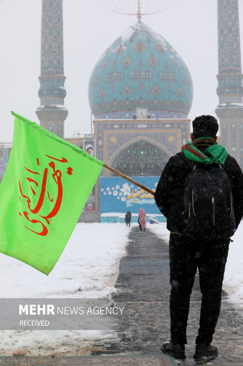 آخرین خبر عکس حال و هوای برفی مسجد جمکران
